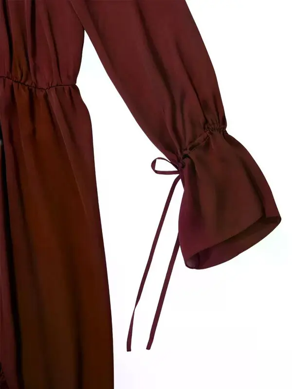 Saint Laurent Bordeaux Silk Dress