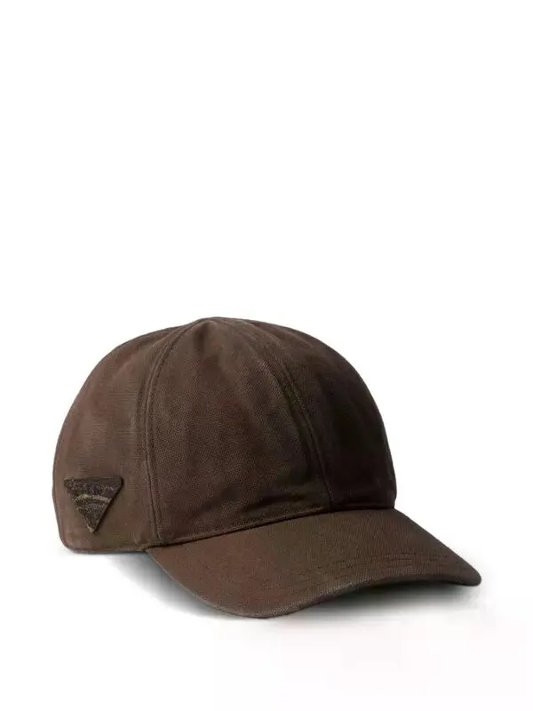 Prada Embroidered Logo Baseball Cap - Brown