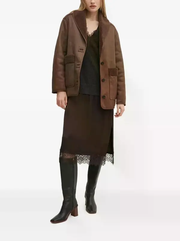 HOSS INTROPIA Fleece-lined Suede Effect Jacket - Brown