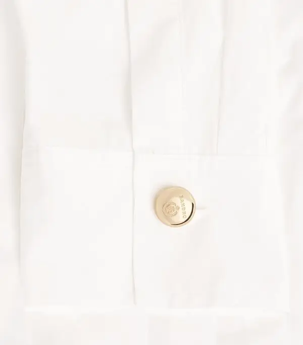 Sandro Pleated Cropped Cotton Shirt - Beige
