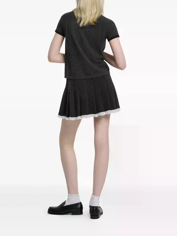 BARRIE Pleated Cashmere-blend Mini Skirt