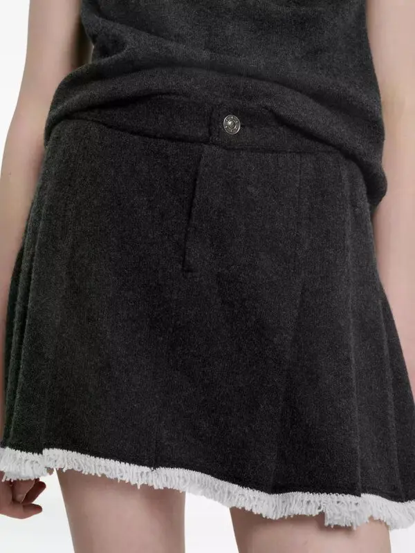 BARRIE Pleated Cashmere-blend Mini Skirt