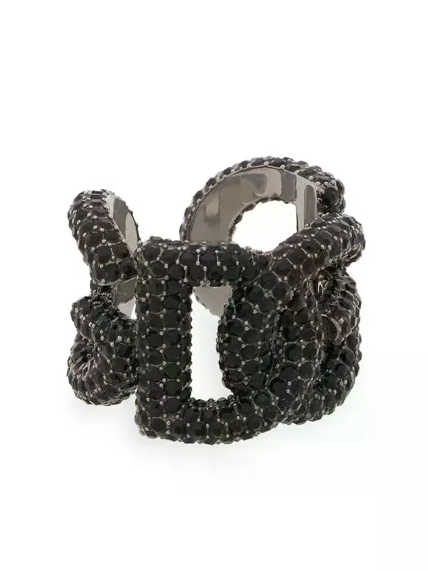 Dolce & Gabbana Dg Logo Rhinestone Embellished Ring