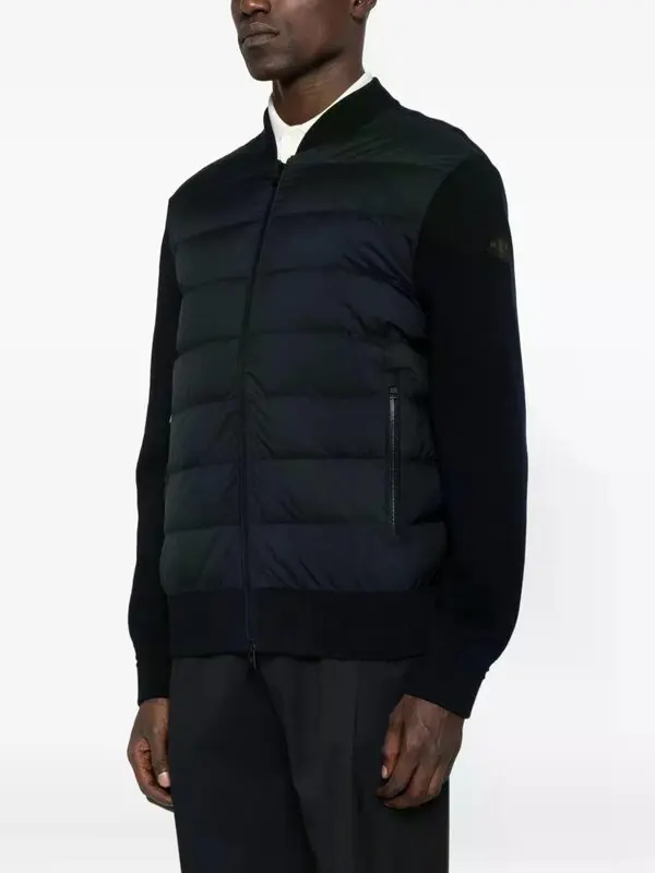 Moncler Quilted Panel Wool Sleeve Jacket