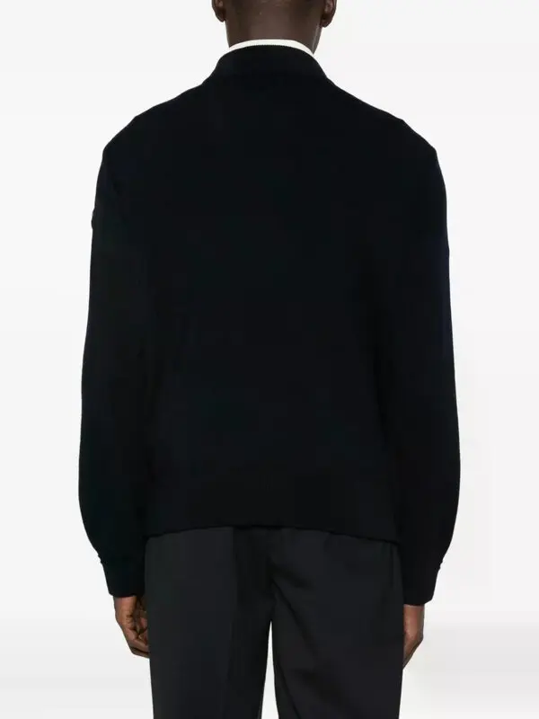 Moncler Quilted Panel Wool Sleeve Jacket