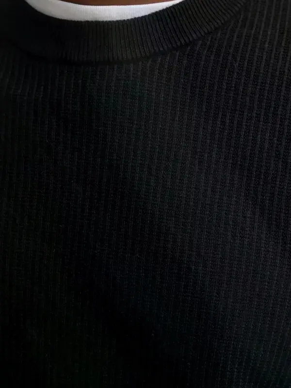SAMSOE SAMSOE Crew Neck Ribbed Knit Sweater