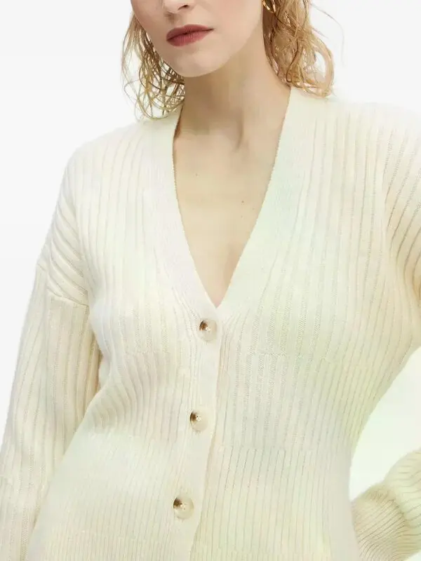 BRUUNS BAZAAR Ribbed Knit V-neck Cardigan