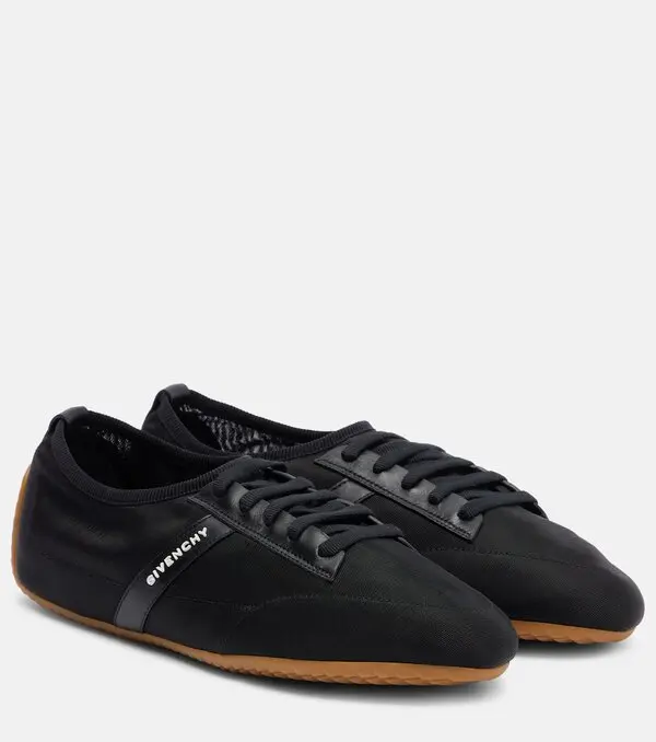 Givenchy Slim Leather-trimmed Sneakers - Black