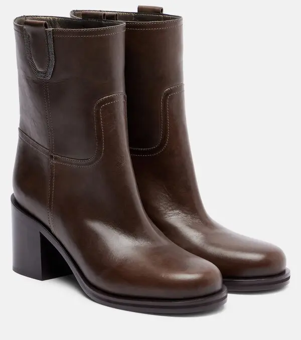 Brunello Cucinelli Leather Ankle Boots