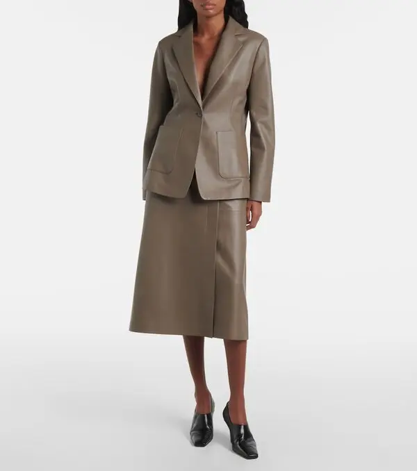 JOSEPH Leather Midi Skirt