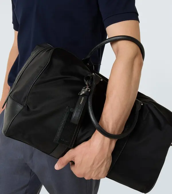 Prada Saffiano Leather Logo Keychain