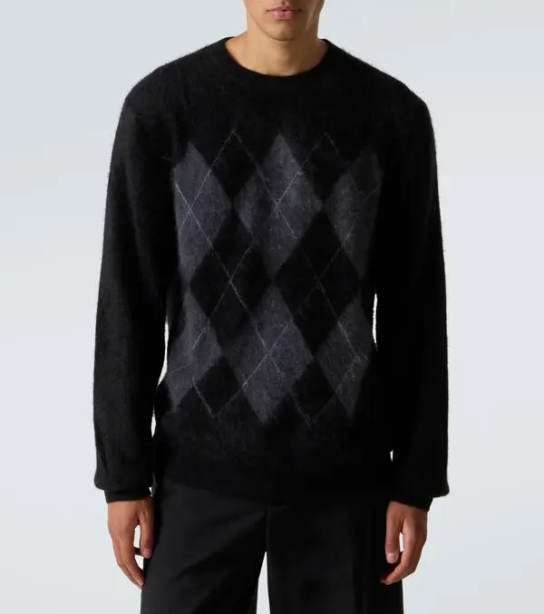 Arch4 Mr Cameron Cashmere Argyle Crewneck Sweater