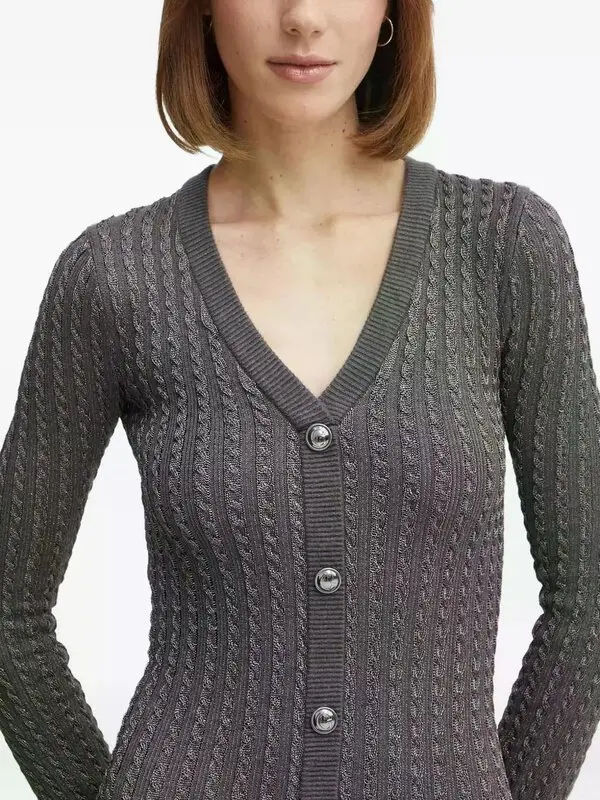 Guess Cable Knit Button-front Midi Dress