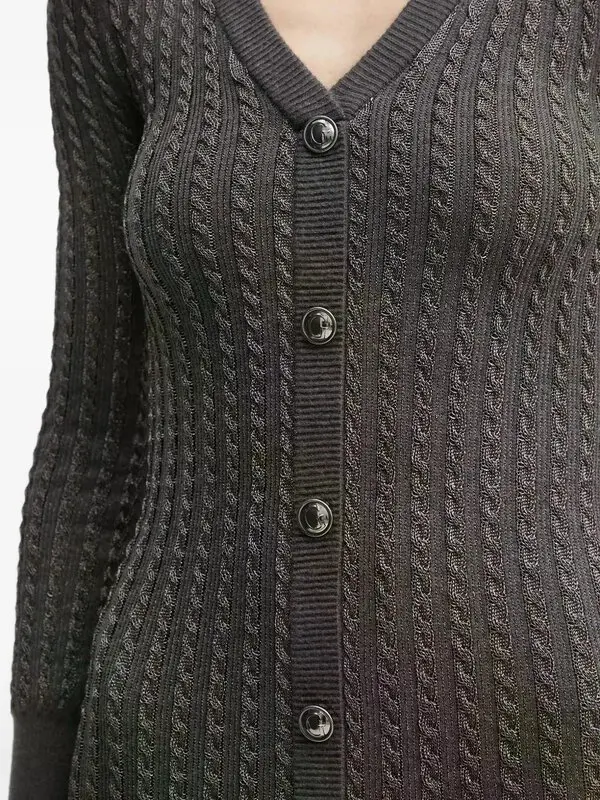 Guess Cable Knit Button-front Midi Dress