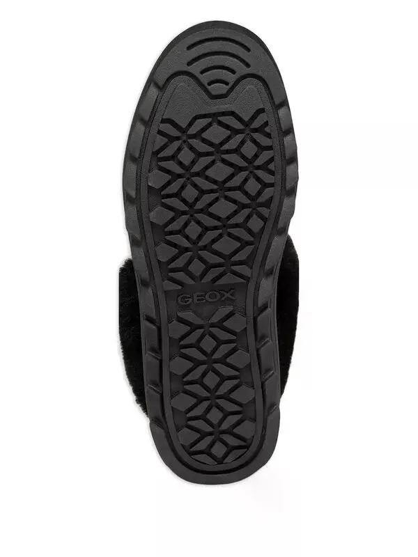 Geox Faux-fur Trimmed Leather Lace-up Boots