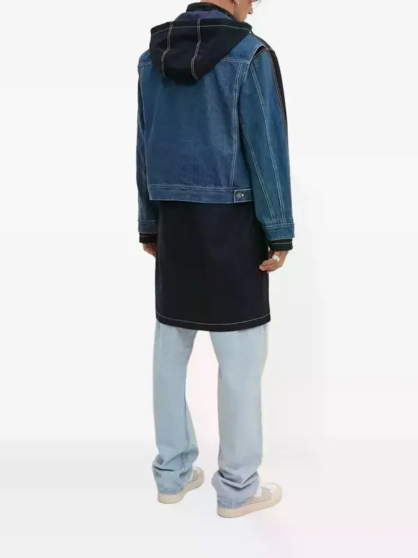 Desigual Paneled Hooded Parka With Contrasting Topstitching