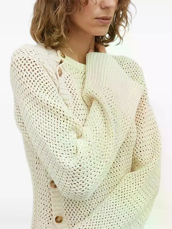 LOVECHILD Button-detail Open-knit Sweater