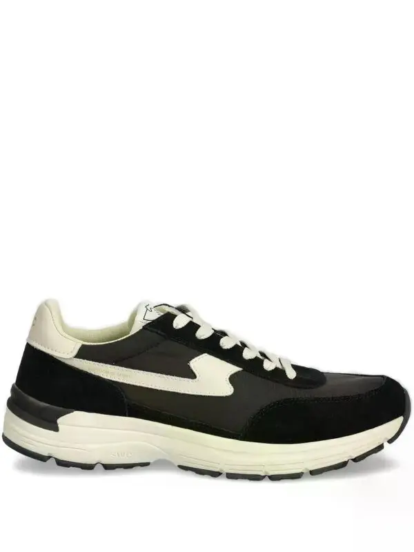 S.W.C STEPNEY WORKERS CLUB Suede Panel Lace-up Sneakers - Black