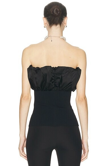 GANNI Strapless Ruched Bust Top