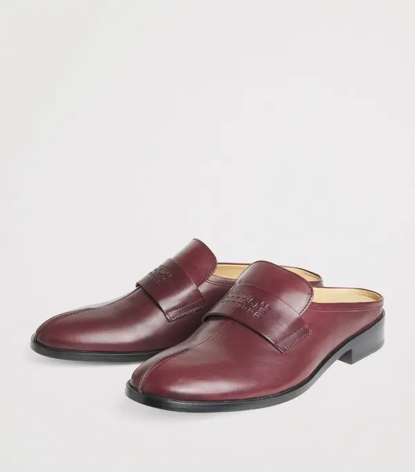 MAISON MARGIELA Leather Slip-on Loafer Mules - Black