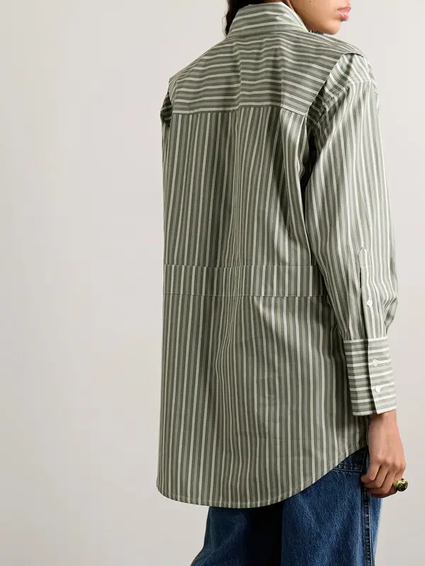 Co Oversized Striped Cotton-poplin Shirt