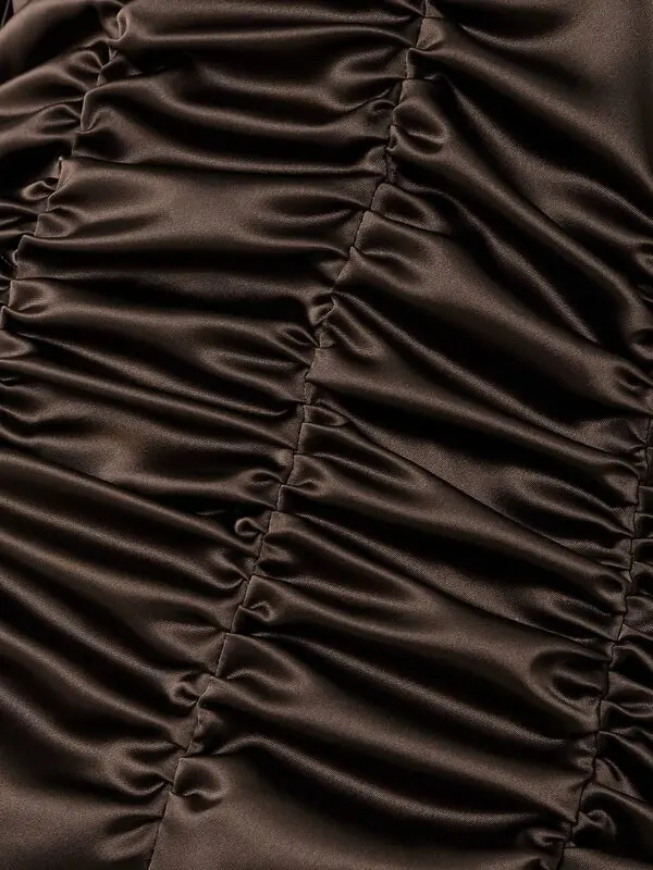 VIOLANTE NESSI Edgar Button-embellished Ruched Satin Gown
