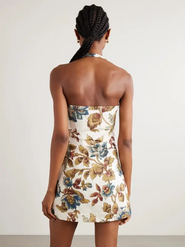 SIR. Floral-print Halterneck Mini Dress