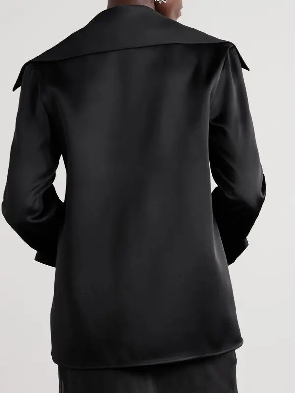 JIL SANDER Satin-crepe Blouse With Wide Collar