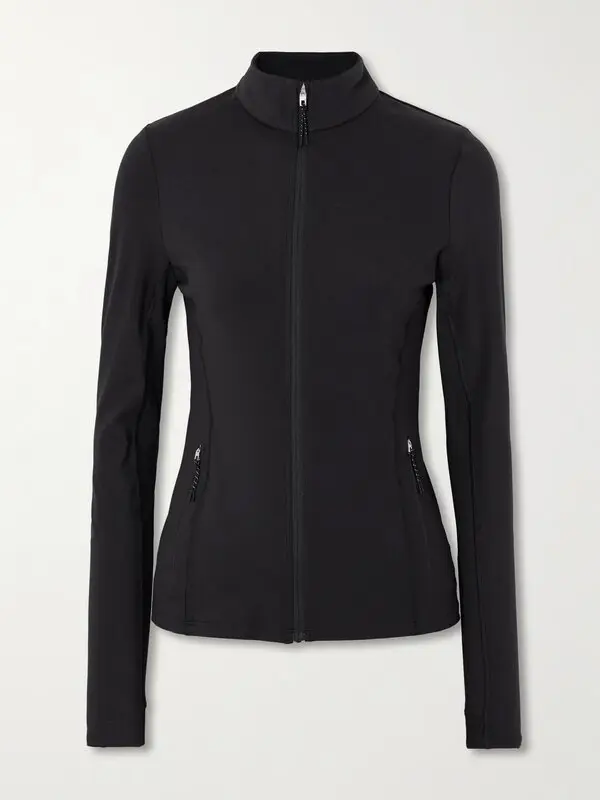 On Cutout Stretch-jersey Jacket - Black