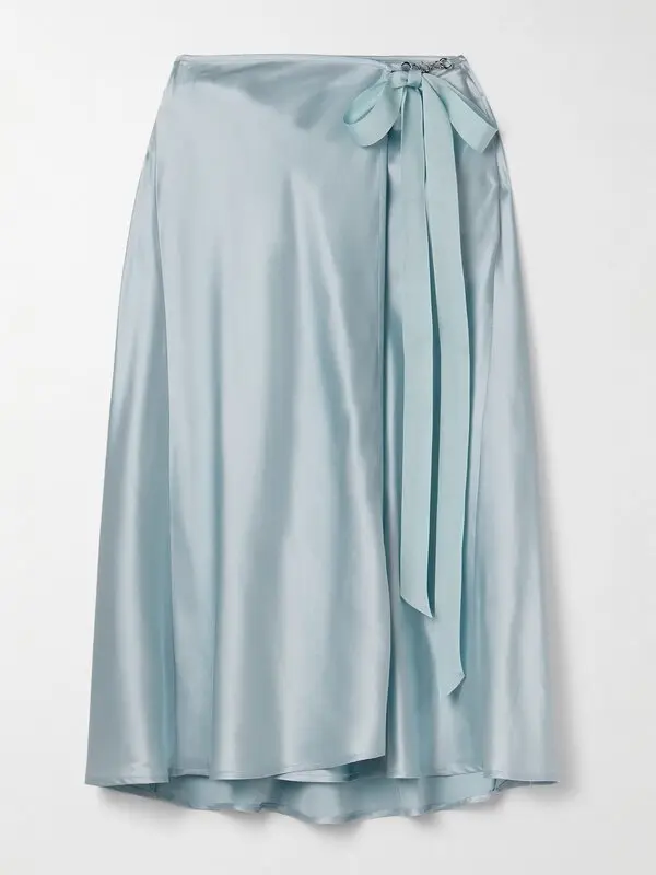 Acne Studios Silk-satin Midi Wrap Skirt - Blue