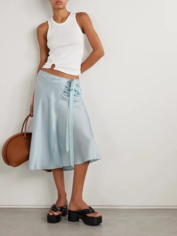 Acne Studios Silk-satin Midi Wrap Skirt