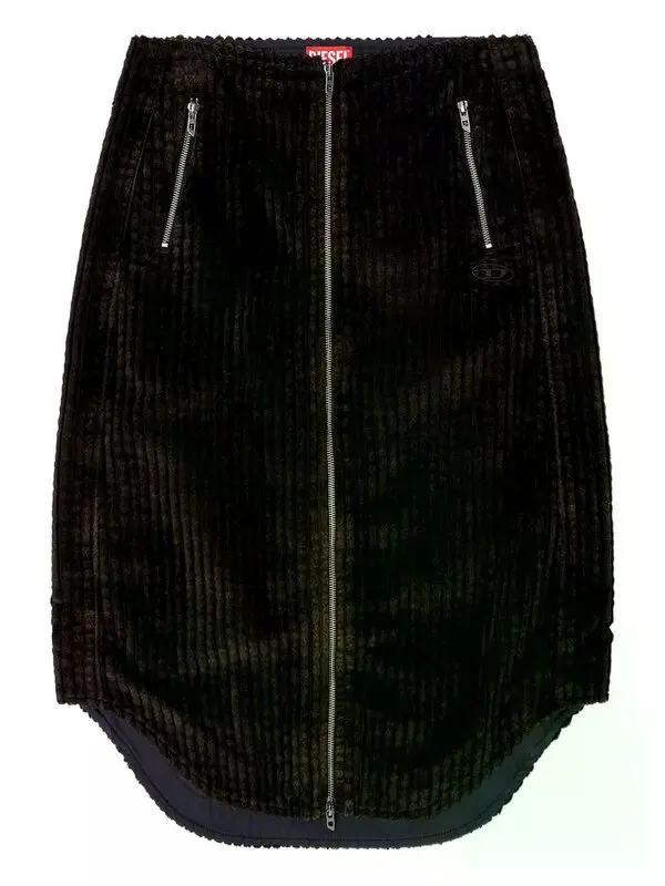 DIESEL® O-llipop Corduroy Midi Skirt - Black