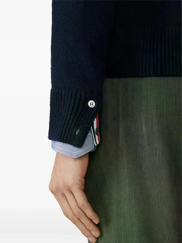 Thom Browne 4-bar Funnel-neck Wool Sweater