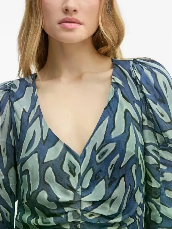 HOSS INTROPIA Abstract Print V-neck Midi Dress
