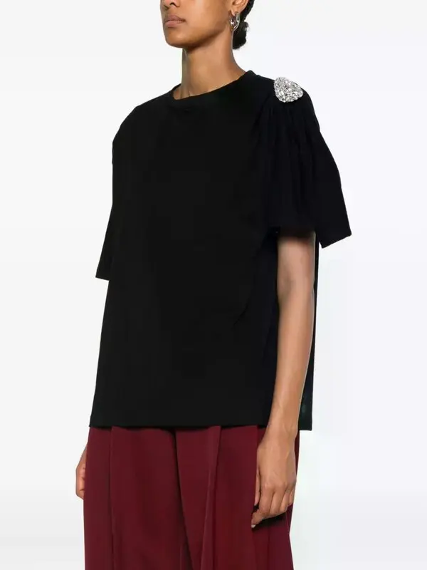 AREA Embellished Puff-sleeve Top