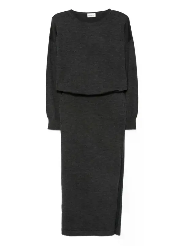 P.a.r.o.s.h Long Sleeve Midi Dress - Grey