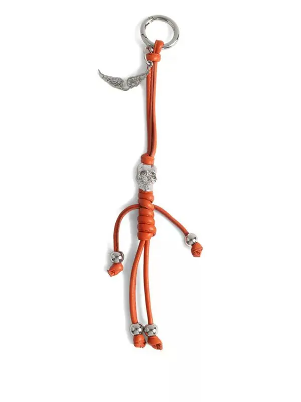 Zadig&Voltaire Leather Skull Keyring - Orange