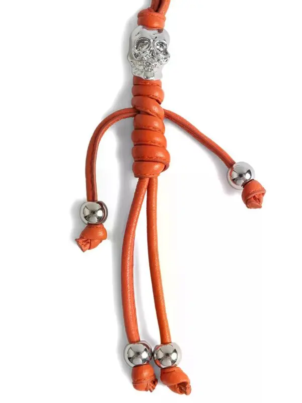 Zadig&Voltaire Leather Skull Keyring - Orange