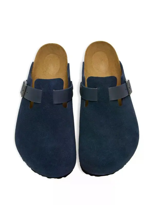 BIRKENSTOCK Boston Suede Clogs - Blue