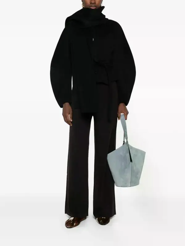 P.a.r.o.s.h Wool Belted Jacket With Detachable Scarf
