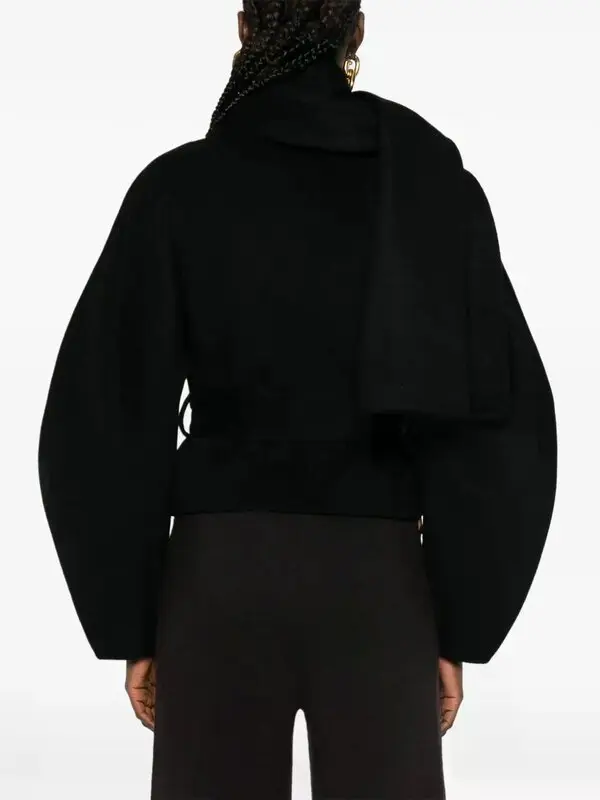 P.a.r.o.s.h Wool Belted Jacket With Detachable Scarf