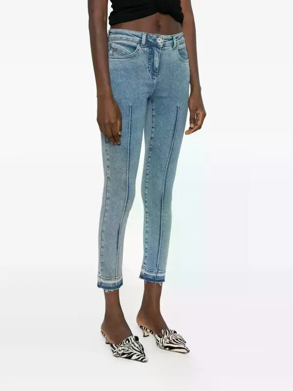Patrizia Pepe Straight Leg Jeans With Frayed Hem