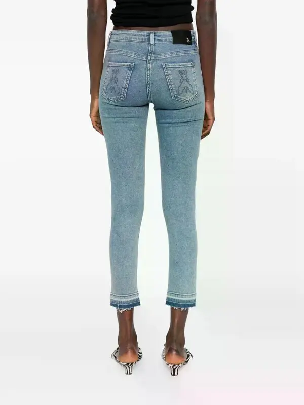 Patrizia Pepe Straight Leg Jeans With Frayed Hem