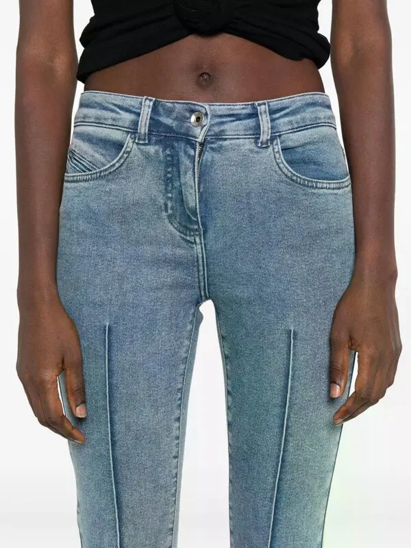 Patrizia Pepe Straight Leg Jeans With Frayed Hem