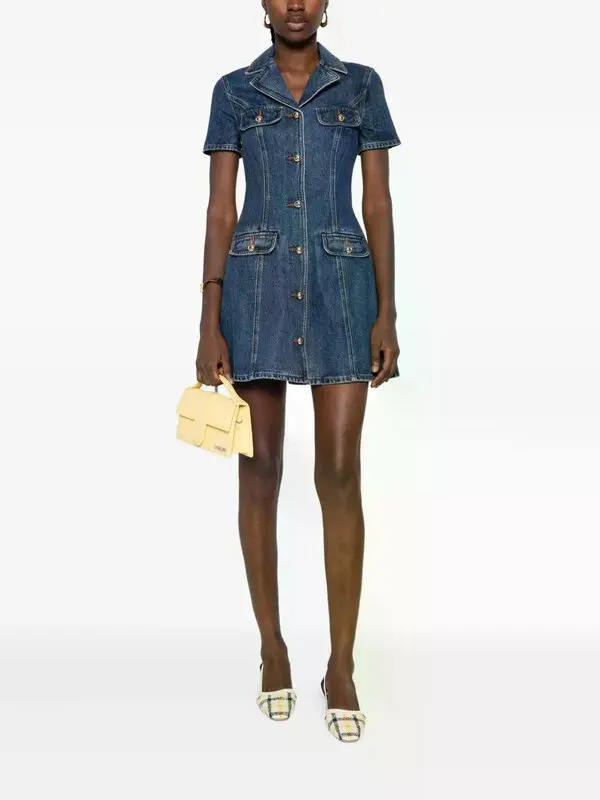 SELF-PORTRAIT Denim Button-fastening Dress