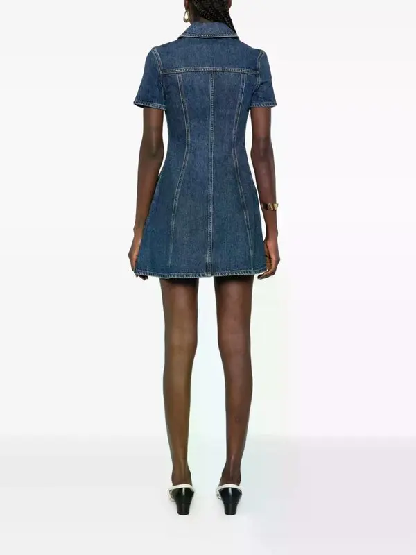 SELF-PORTRAIT Denim Button-fastening Dress