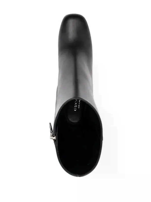 Gucci 95mm Sculptural Heel Leather Ankle Boots
