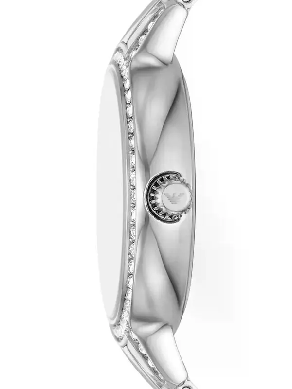 Emporio Armani Stainless Steel Watch With Crystal Bezel