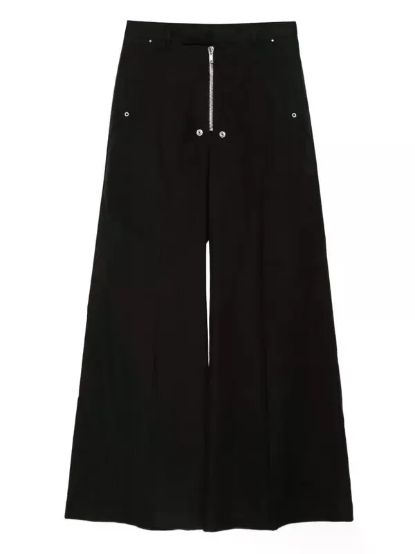 Rick Owens Wide Leg Zip Fly Button Trousers - Black