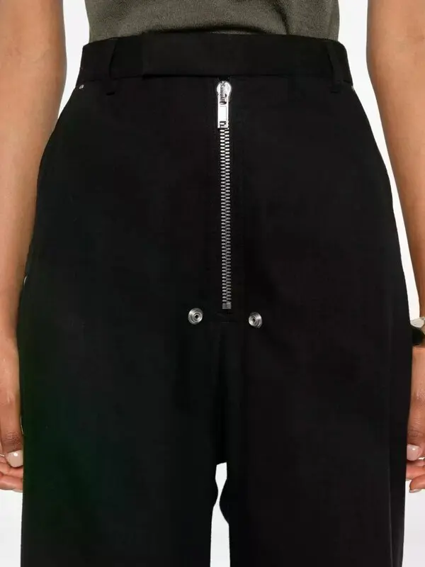 Rick Owens Wide Leg Zip Fly Button Trousers - Black